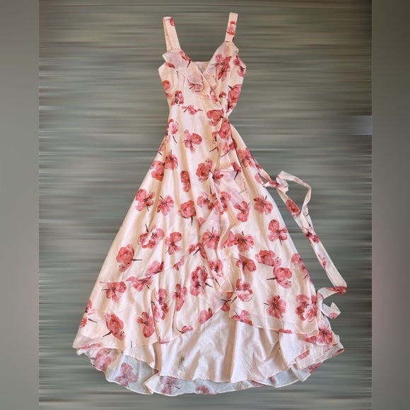 Hutch | Dresses | Nwt Modcloth Hutch Floral Pink Cream Ruffle Tank Maxi ...